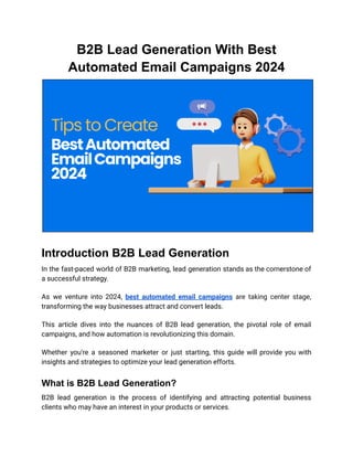 B2B Lead Generation With Best Automated Email Campaigns 2024.pdf | Email | Internet