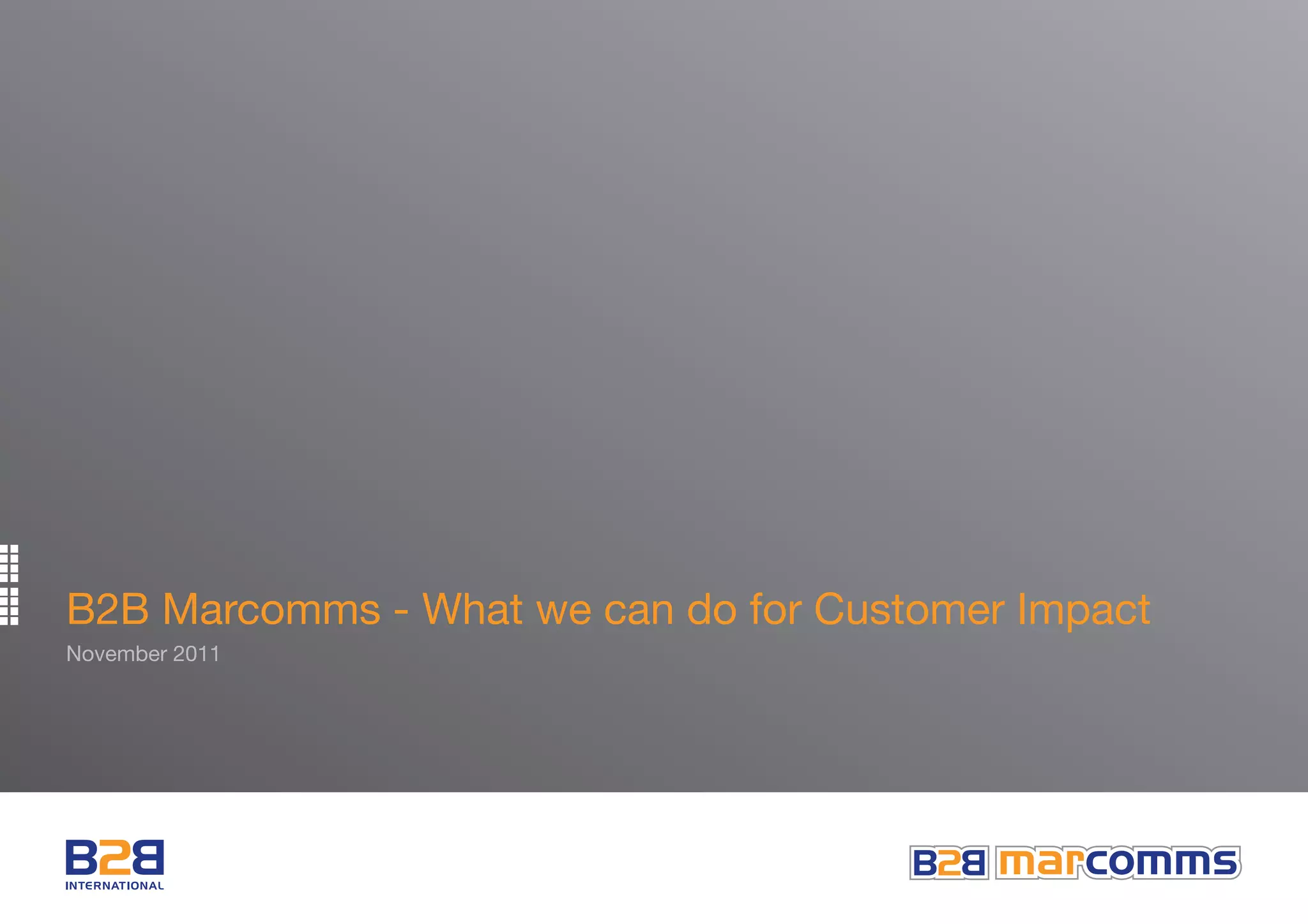 B2B Marcomms - Introduction | PPT