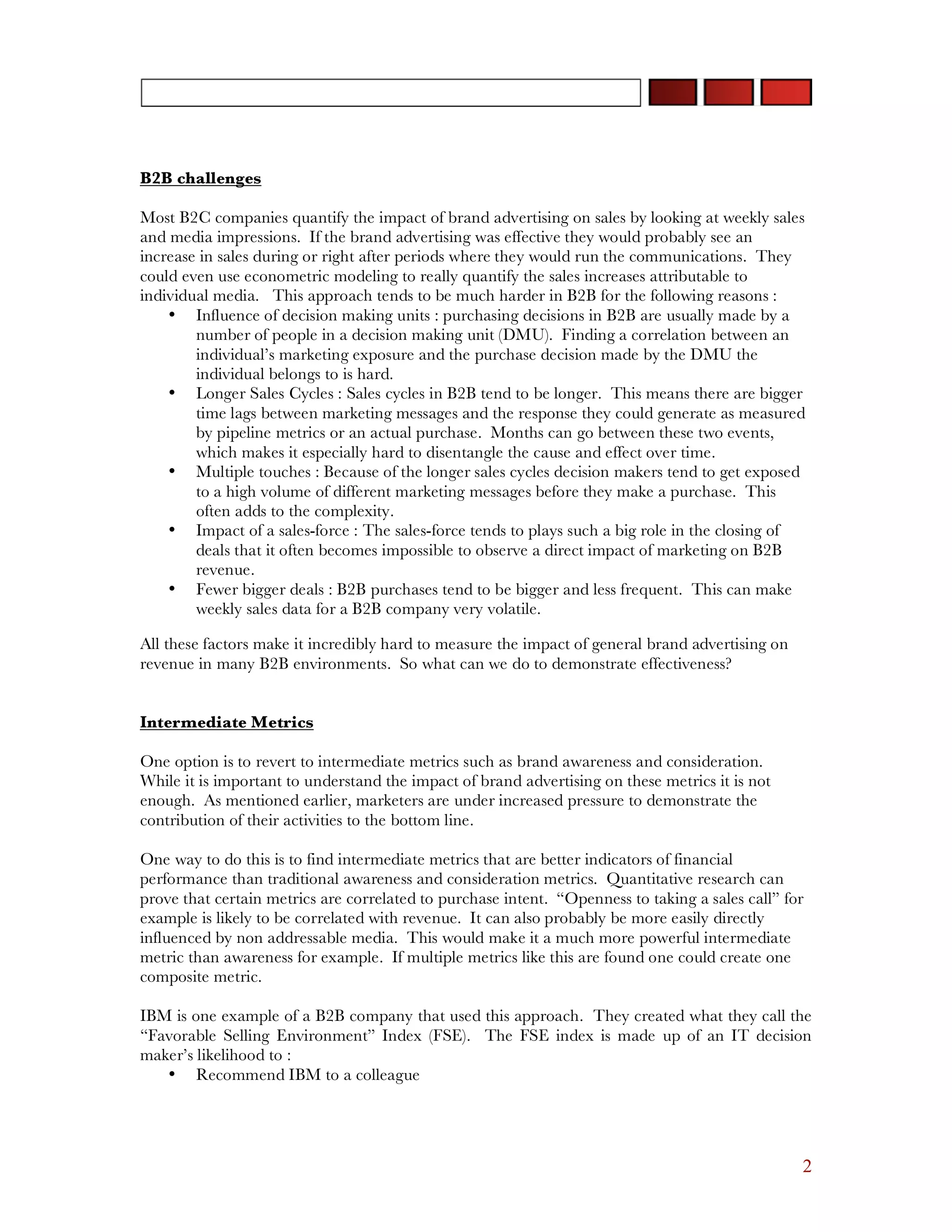 B2 b marketing measurment | PDF