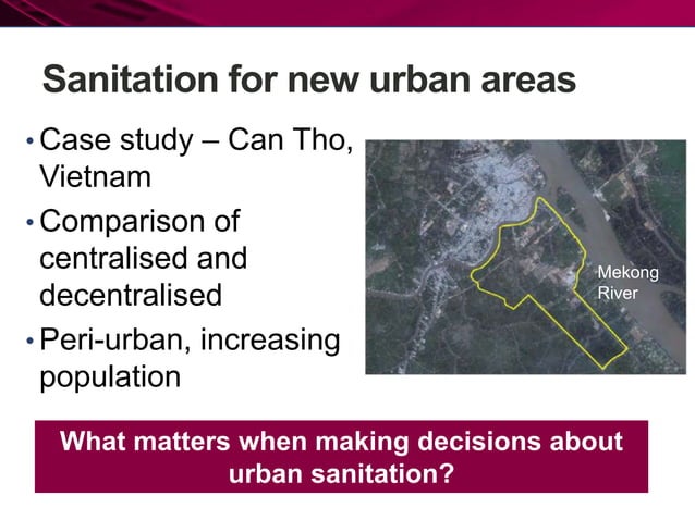 Towards Sustainability For Urban Sanitation Ppt