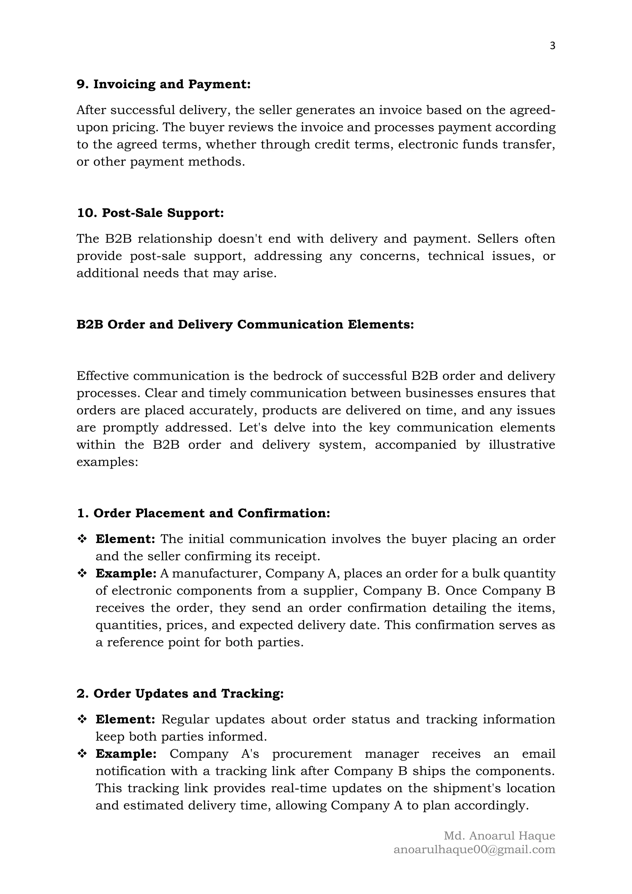 B2B Order and Delivery Systems | DOCX