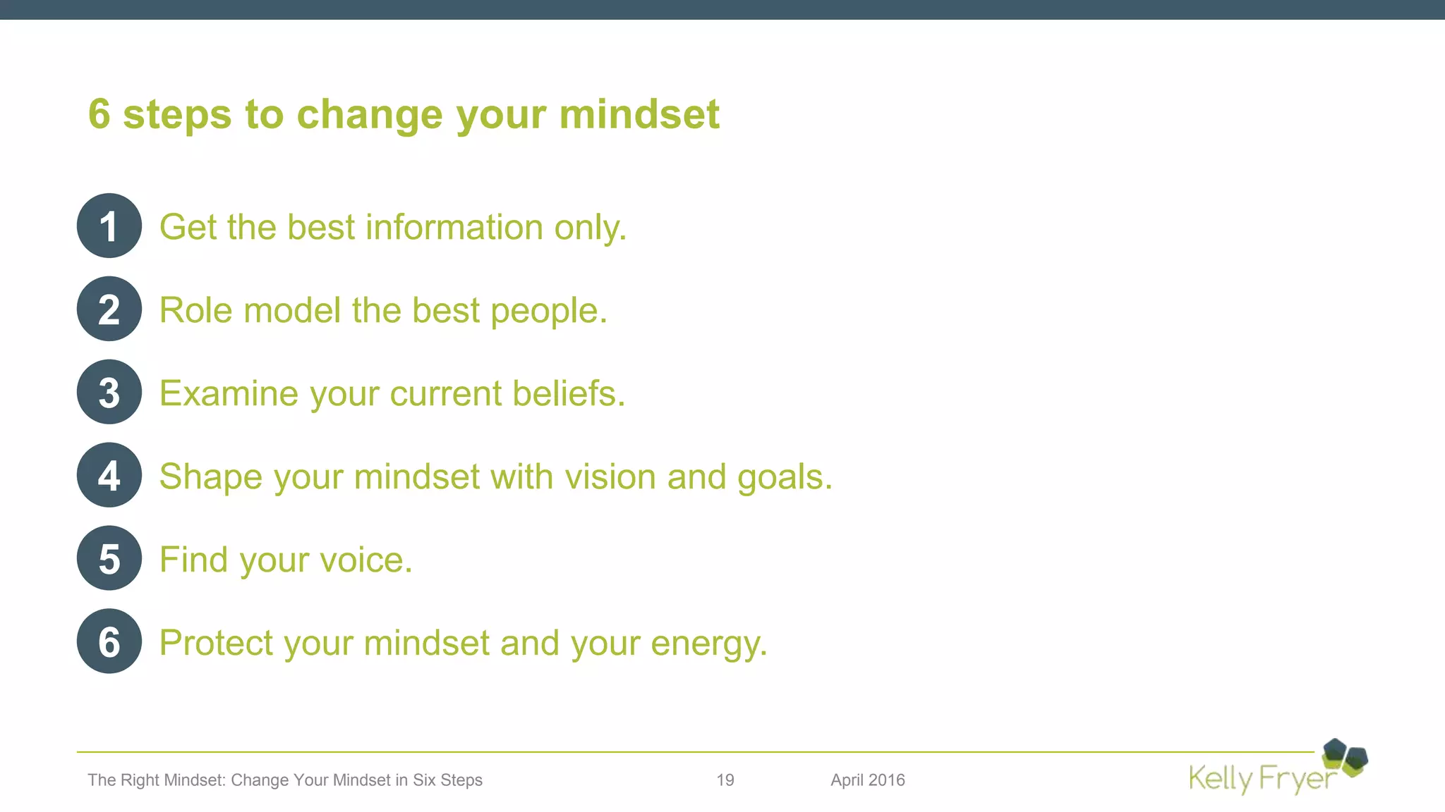 Change Your Mindset in 6 Steps | PPTX