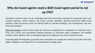 B2B Travel Booking Engine | B2B API Integration | PPTX