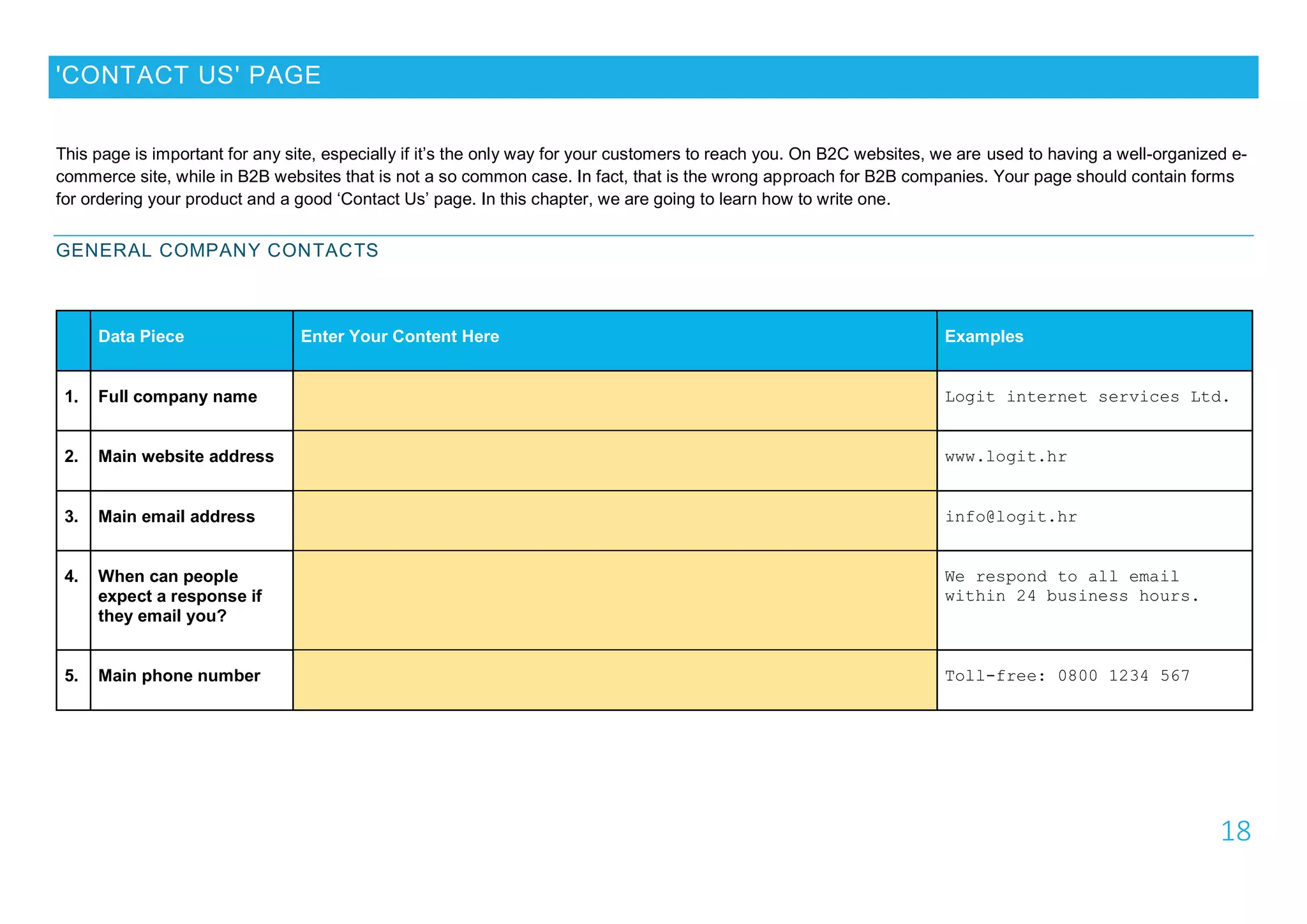 B2B Website Content Guide Sample | PDF