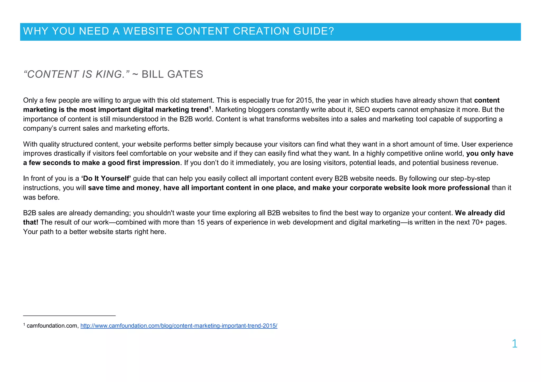 B2B Website Content Guide Sample | PDF