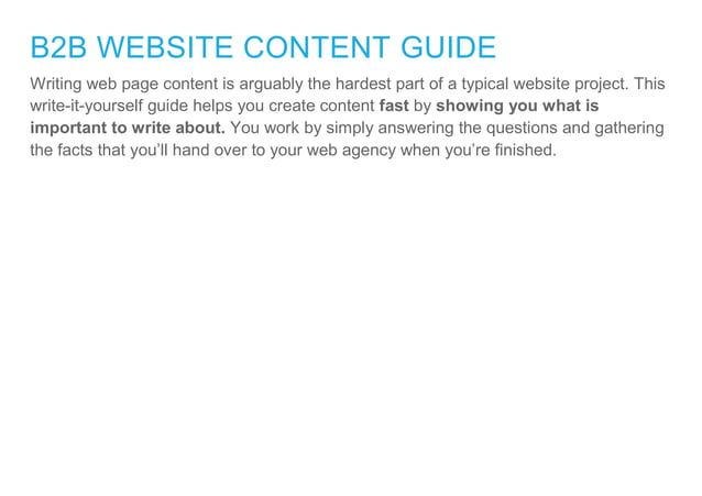 B2B Website Content Guide Sample | PDF