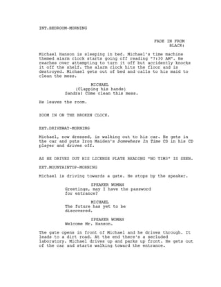 Isolation in Time Screenplay | PDF | Sleep Disorders | Diseases and ...