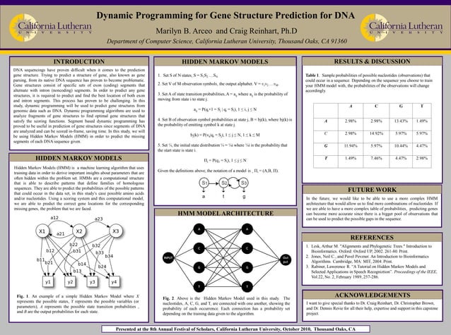 Dynamic Programming Algorithm for the Prediction for Gene Structure | PPT