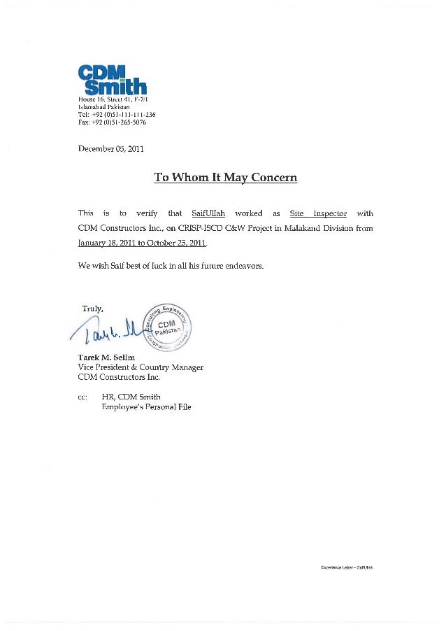 Experience Certificate - Saif Ullah-- Experience Certificate - Saif Ullah--