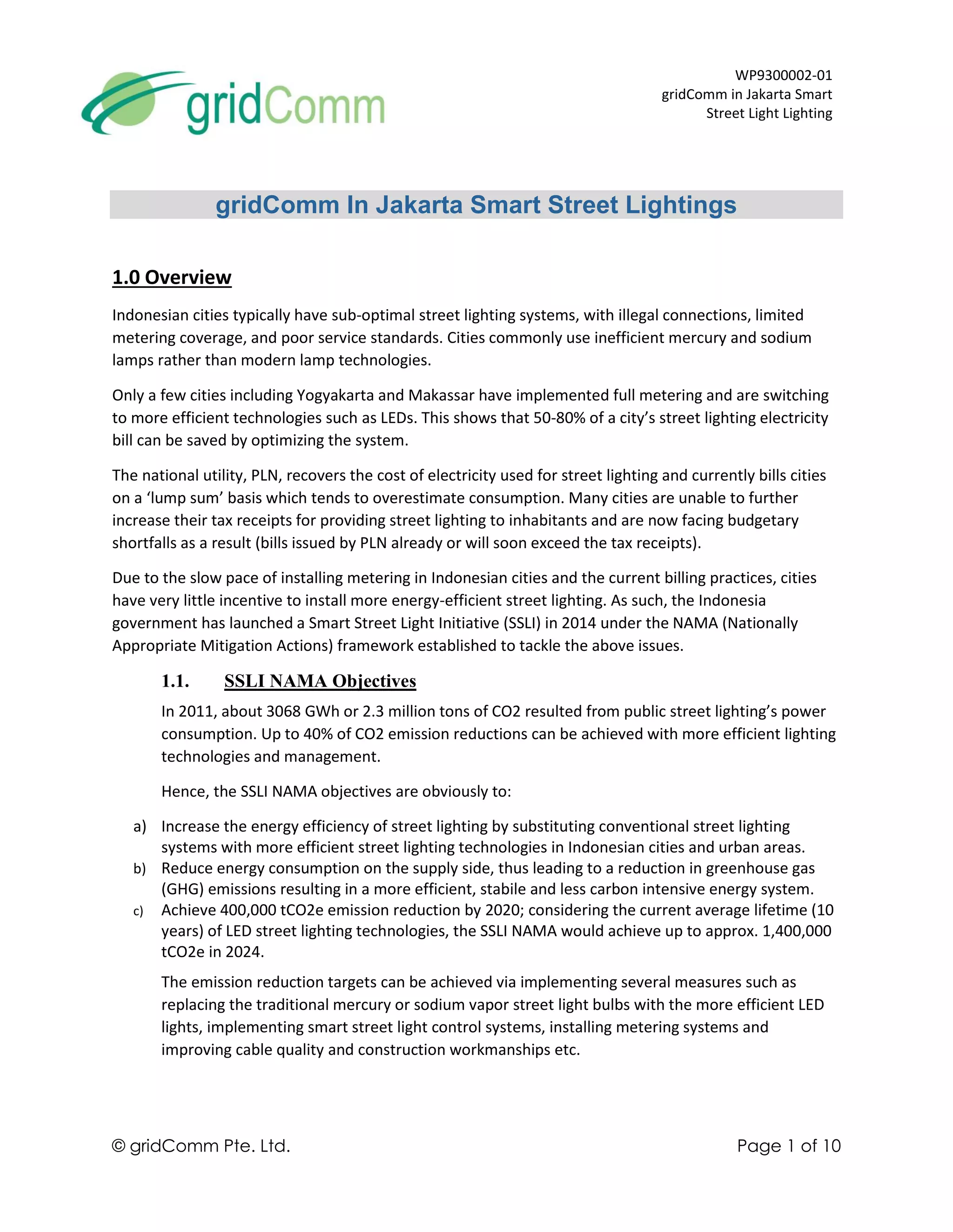 gridComm in Jakarta Smart Street Light System-White Paper | PDF