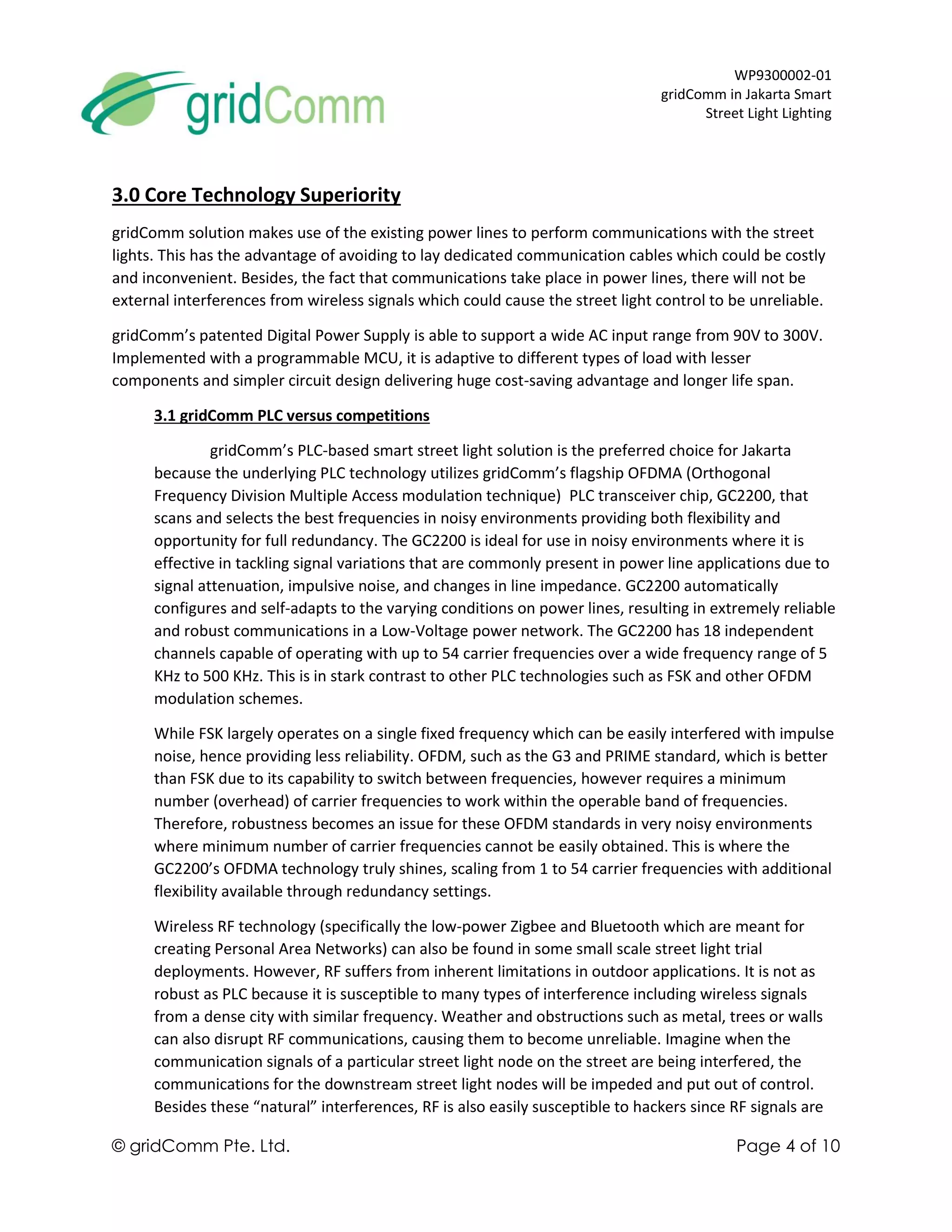 gridComm in Jakarta Smart Street Light System-White Paper | PDF