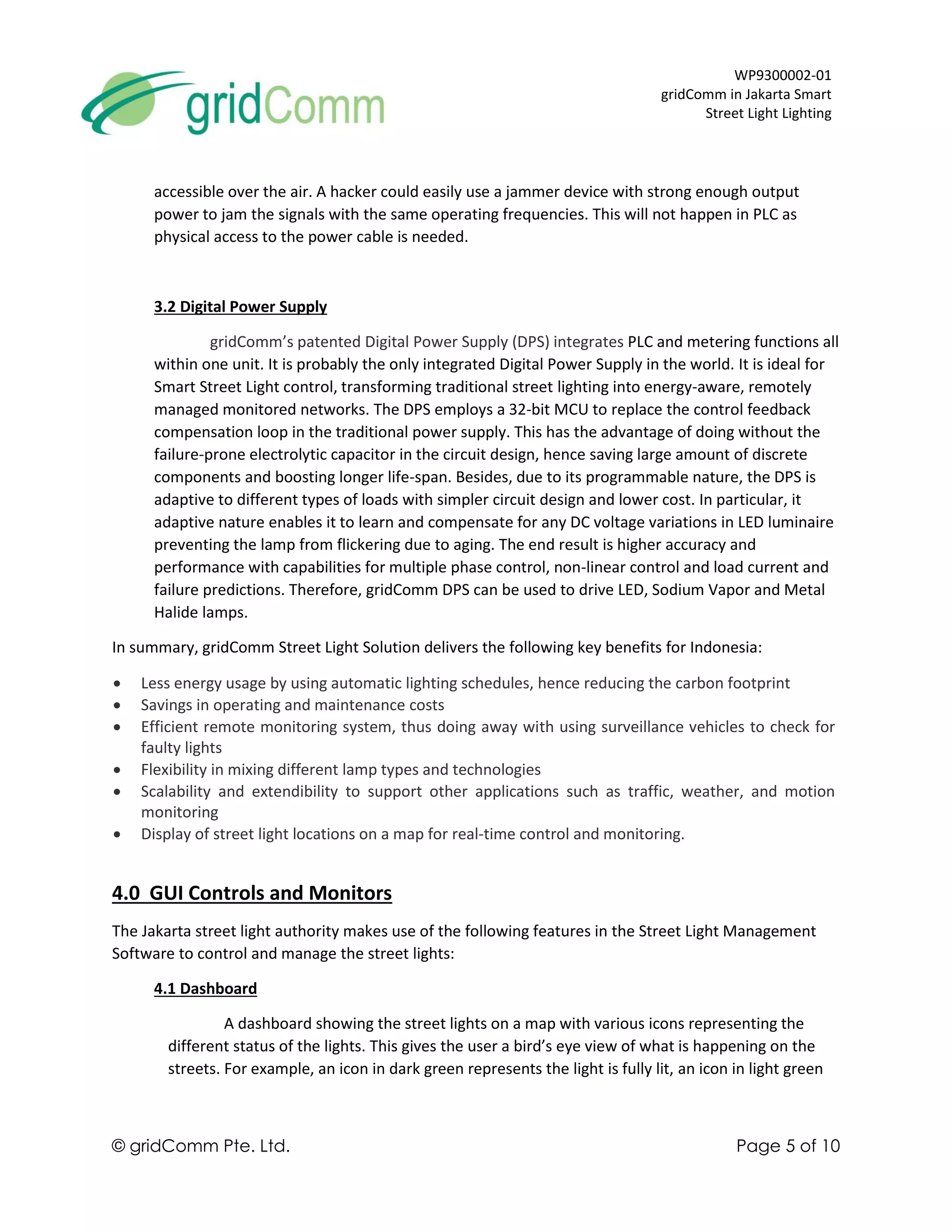 gridComm in Jakarta Smart Street Light System-White Paper | PDF