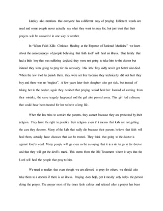 Prayer vs science | DOCX