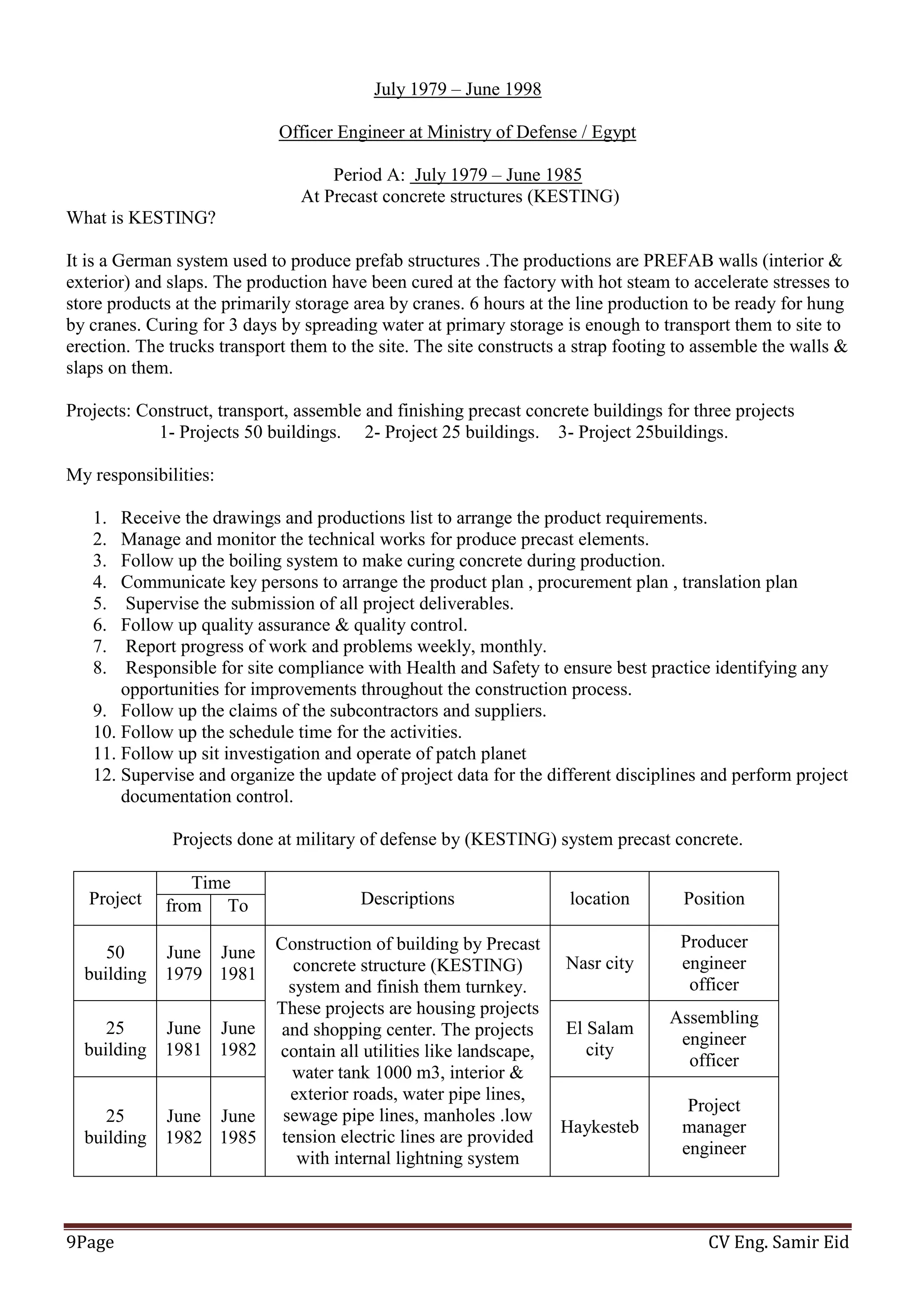 eng. Samir Eid. CV | PDF