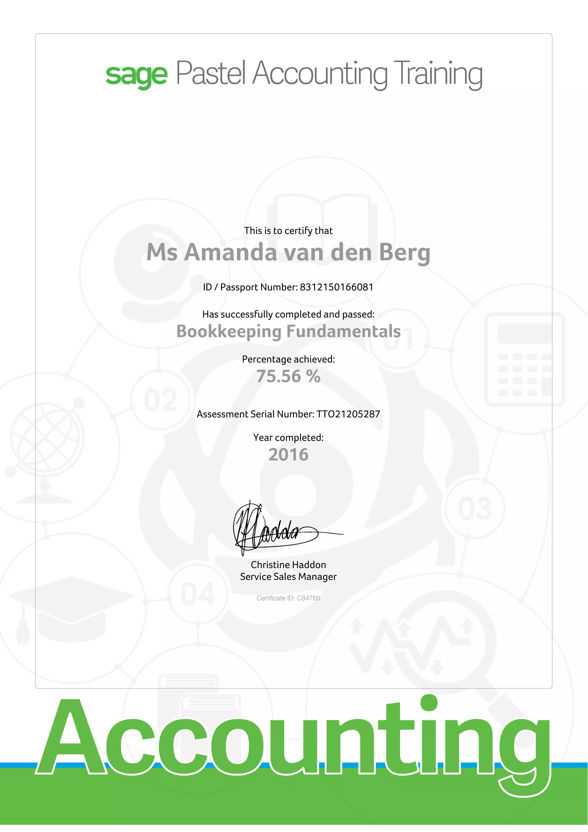 PASTEL - CERTIFICATE- FUNDAMENTALS OF BOOKKEEPING | PDF