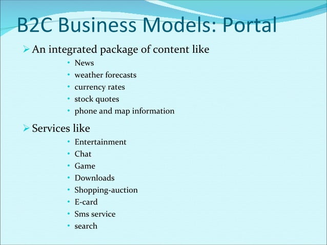 B2C Business models | PPT