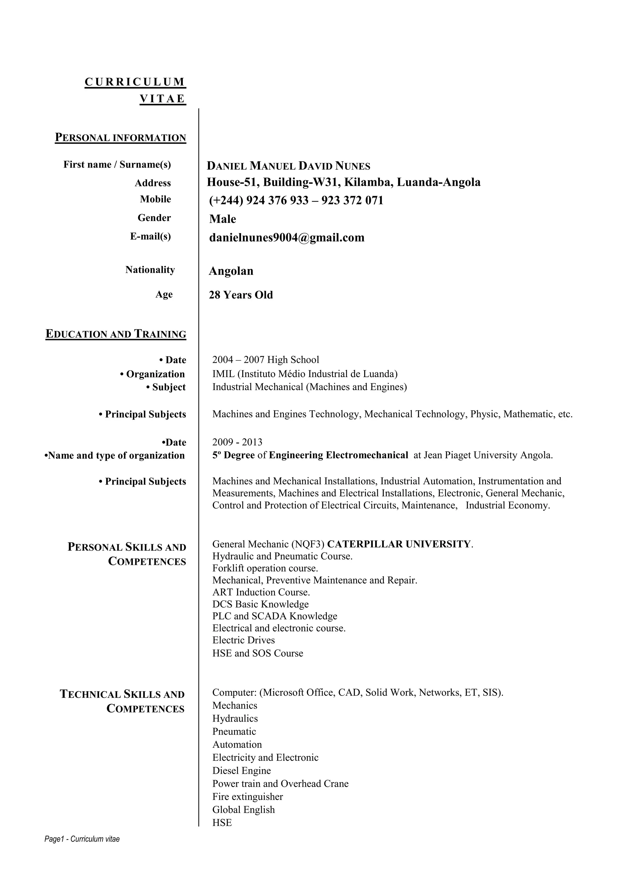 Daniel Nunes | PDF | Technology & Computing