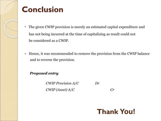 Accounting for CWIP Provision | PDF
