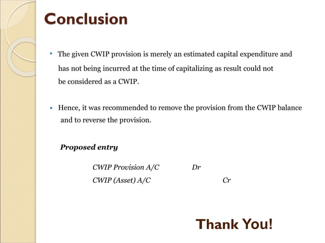 Accounting for CWIP Provision | PDF