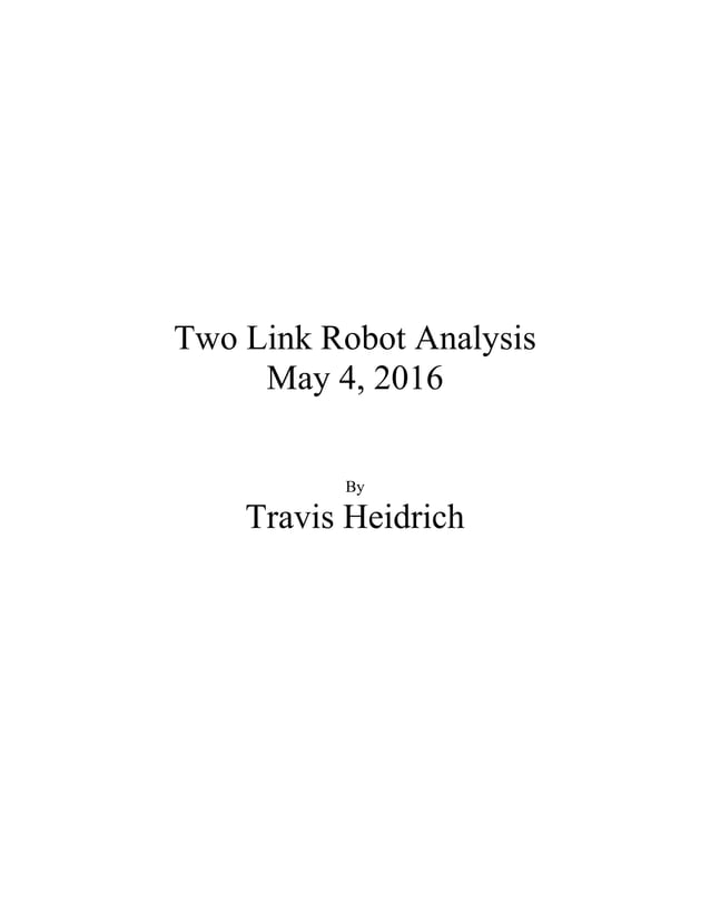 Two Link Robotic Manipulator | PDF | Robotics | Technology & Computing