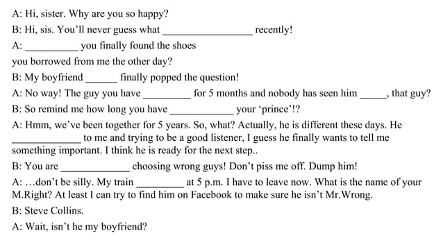 B2 disappearing dialogue grammar class 1.pptx | Dating | Family and ...