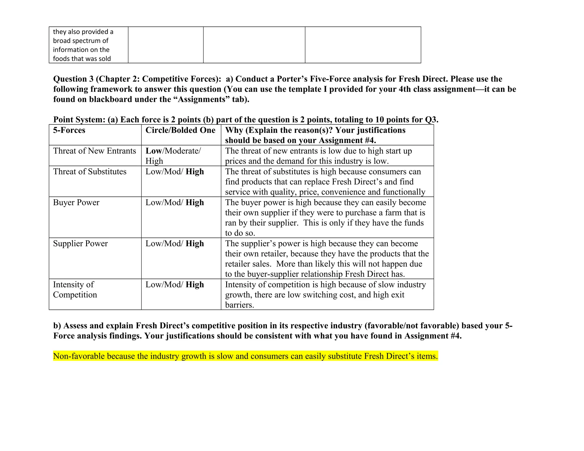 Fresh Direct outline | DOC