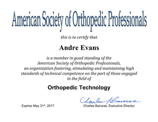 Andre Evans ASOP | PDF