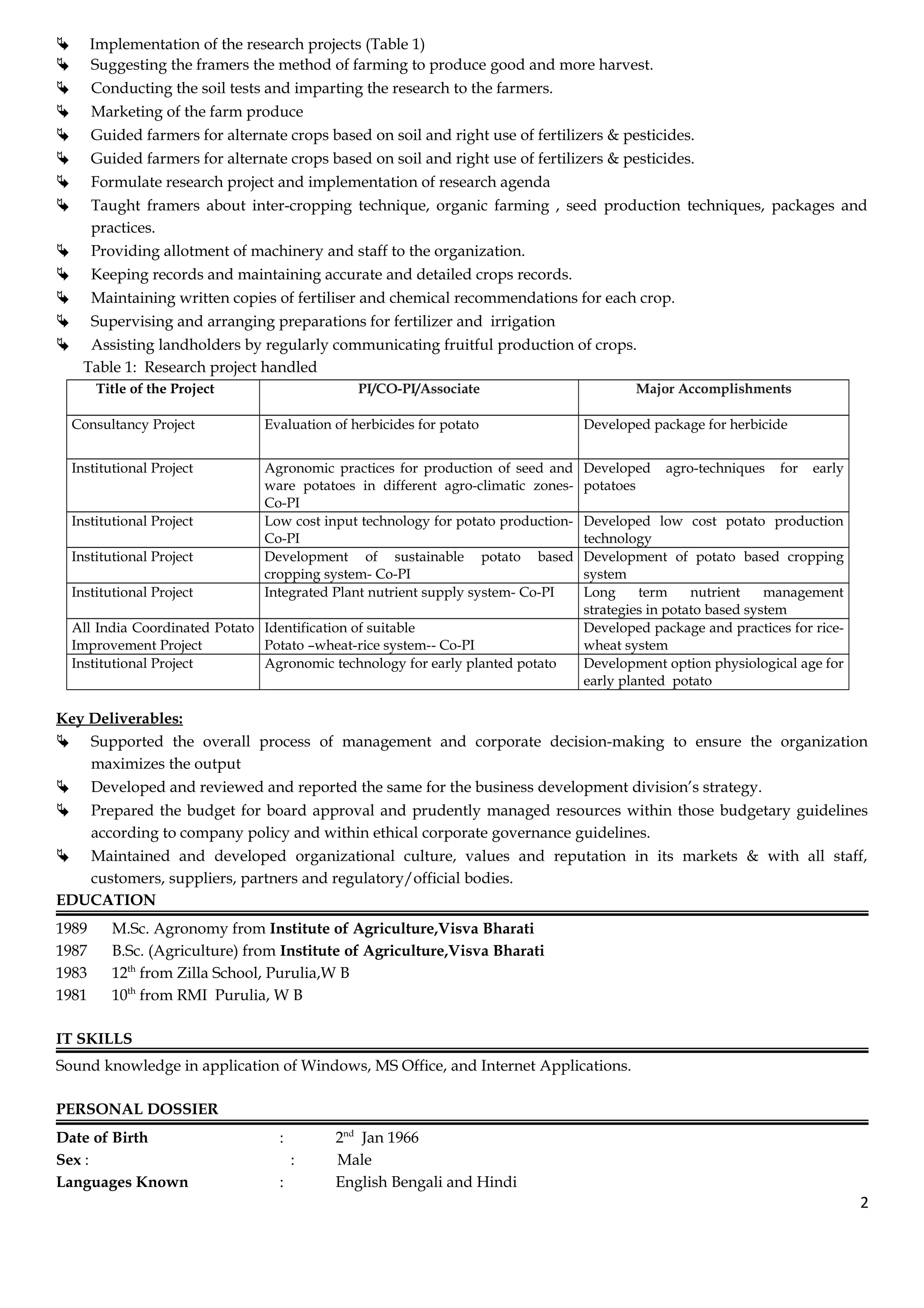 CV agronomistn Jan 2016 | DOC