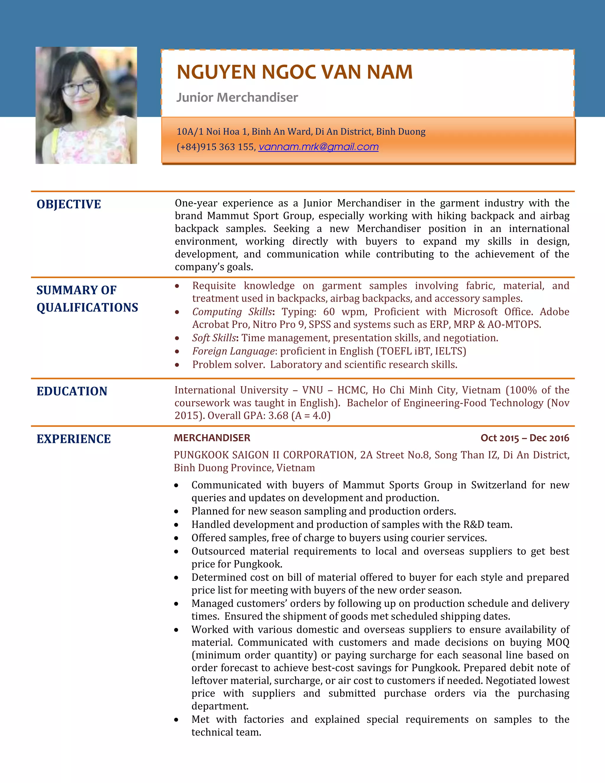 CV _ Nguyen Ngoc Van Nam | PDF