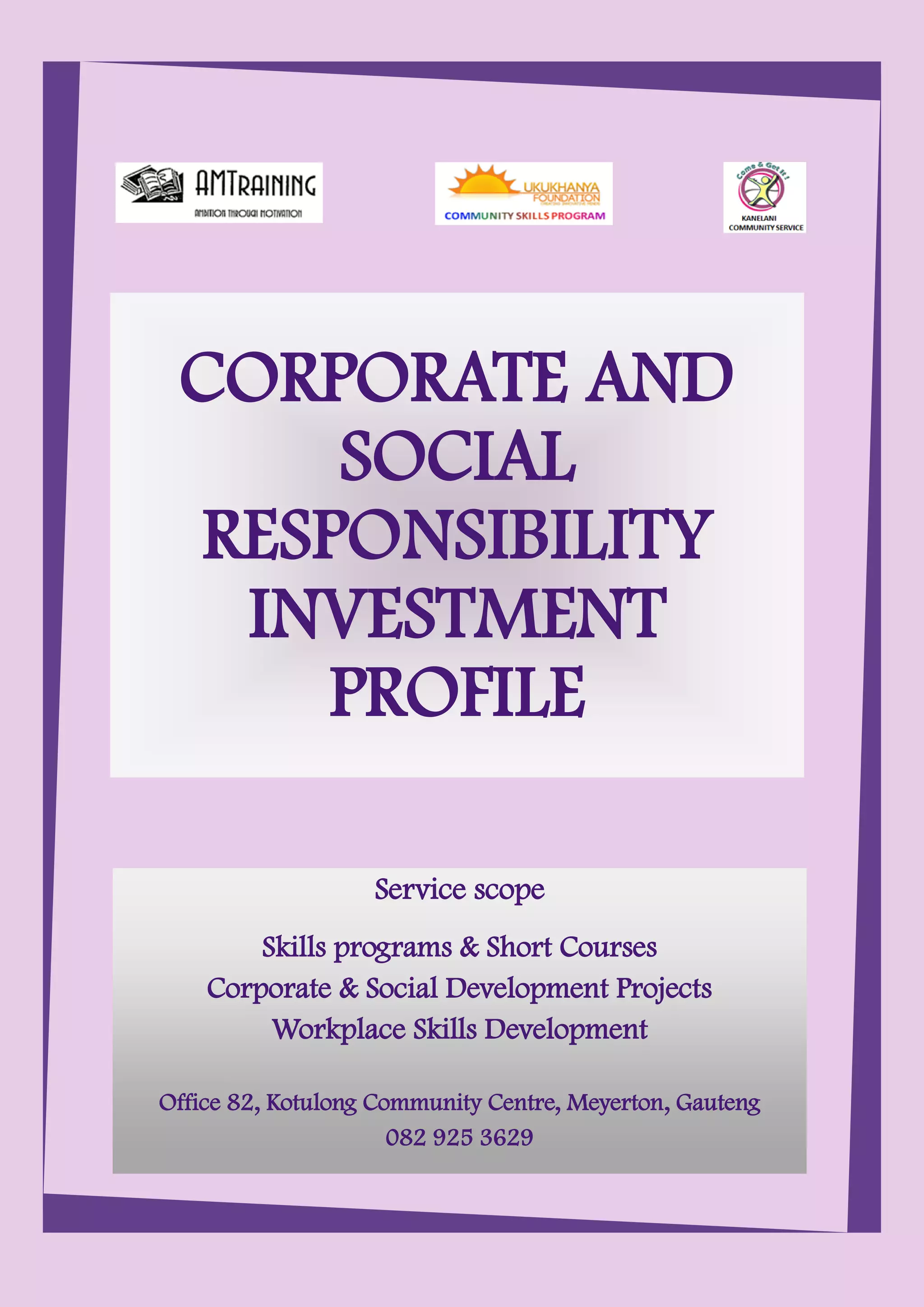 Community Skills Development Profile 2015 | PDF