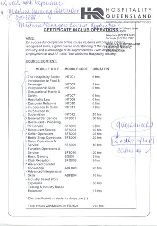 Certificate in Club Operations | PPT