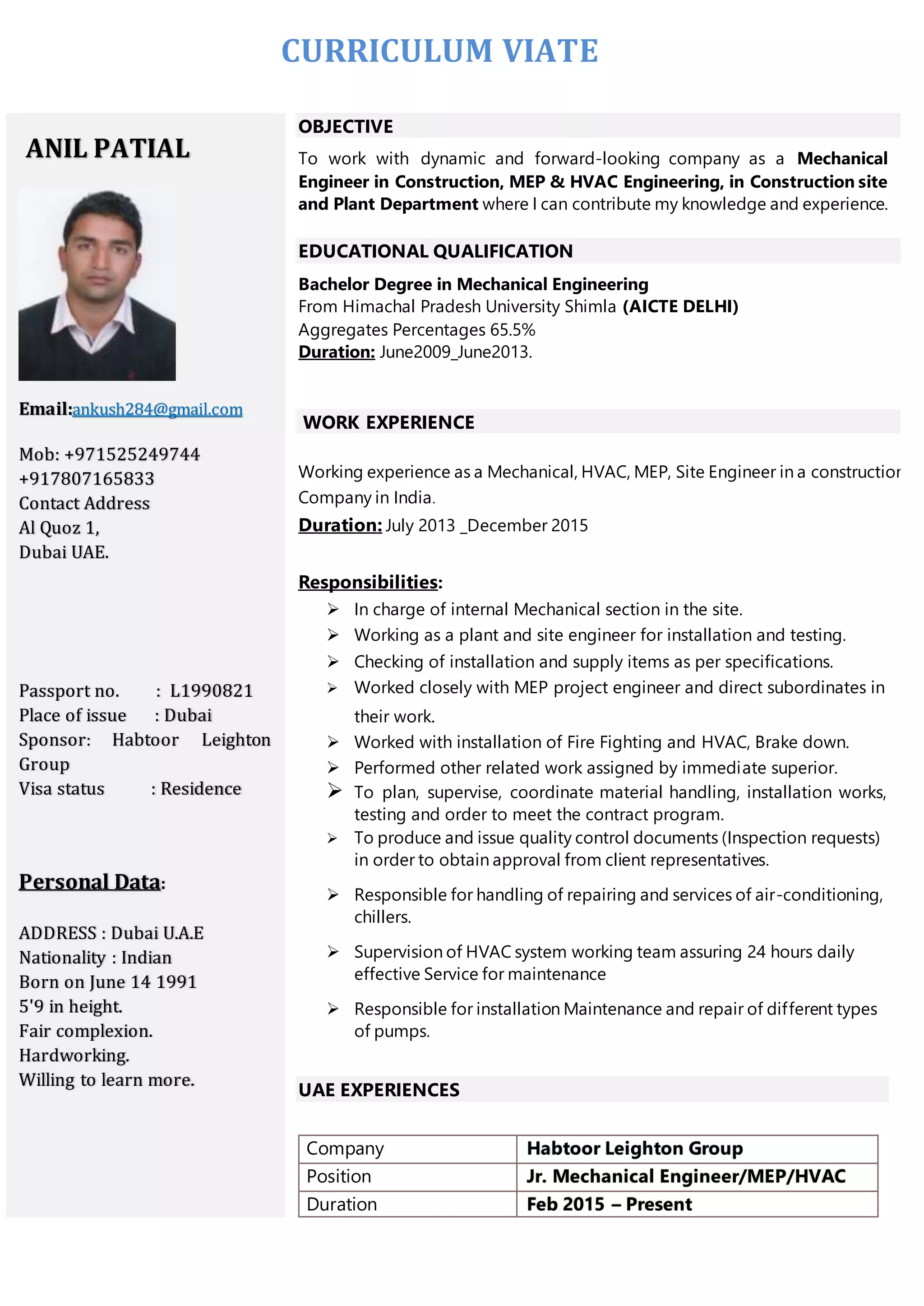 Anil CV | DOCX