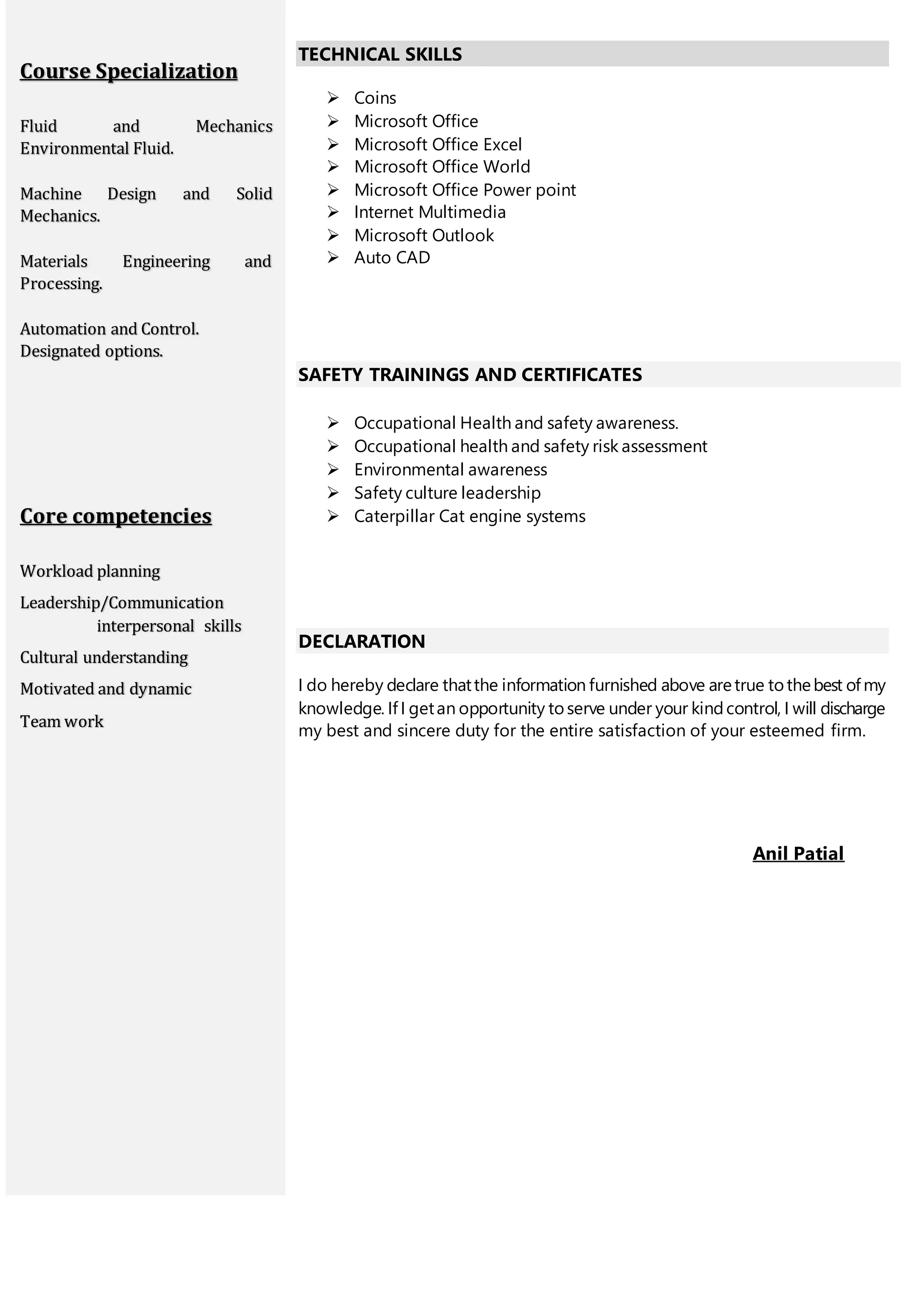 Anil CV | DOCX