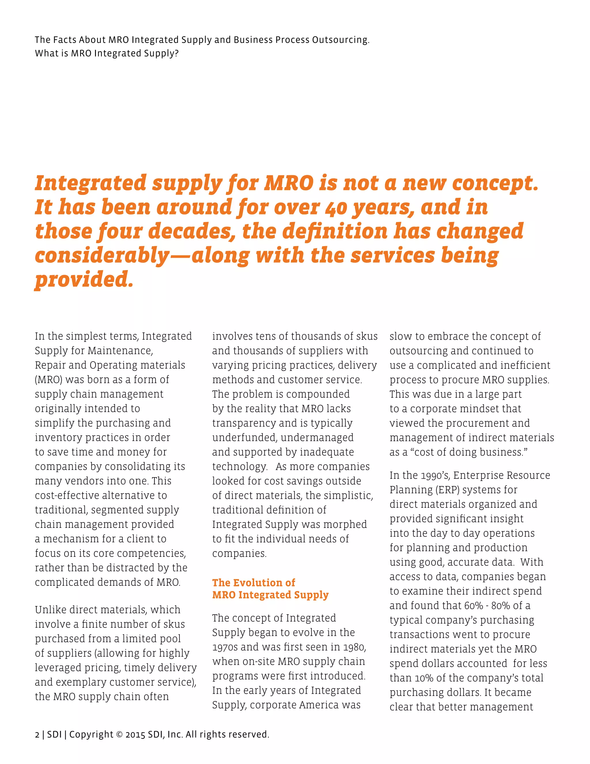 What is MRO Integrated Supply_0915 | PDF