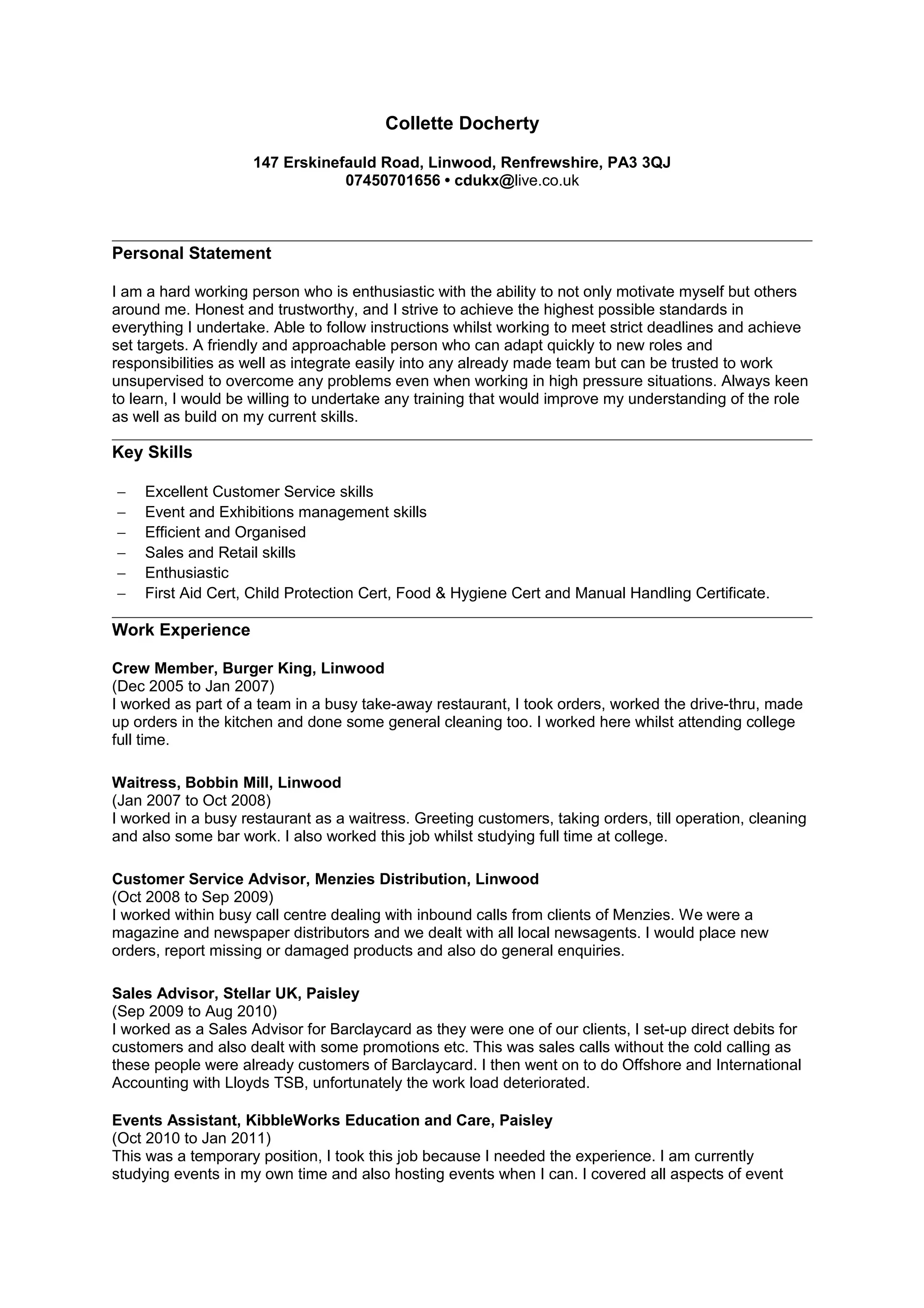 new cv - collette(1) | DOC