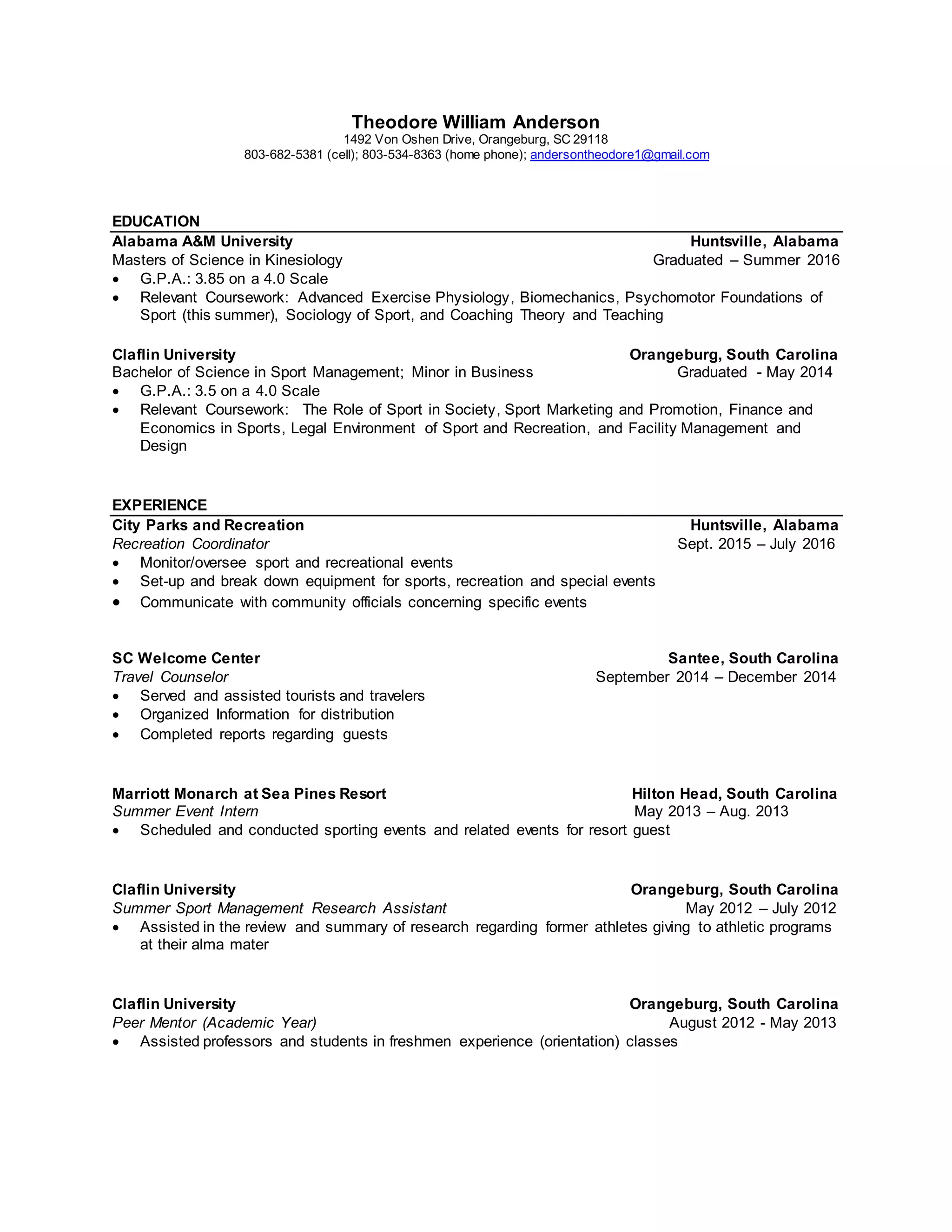 Theodore Resume | PDF