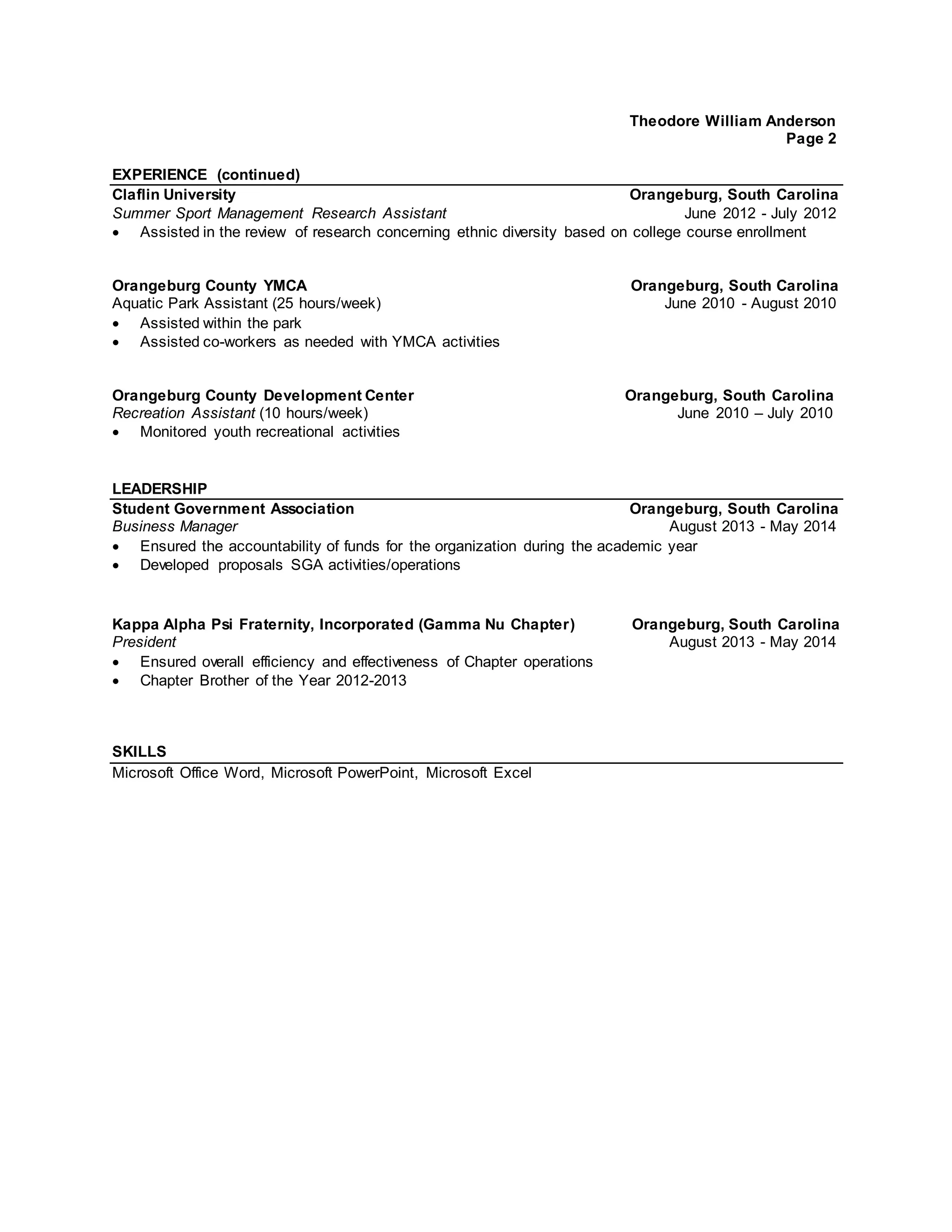 Theodore Resume | PDF