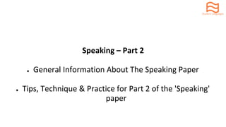 B2 First Certificate: FCE Speaking Course | PDF