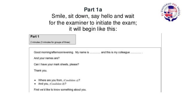 B2 First Speaking Exam Part 1 Tips – IAHPB