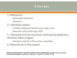 Infecciones paciente inmunocomprometido | PPTX