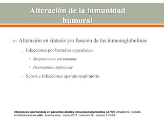 Infecciones paciente inmunocomprometido | PPTX