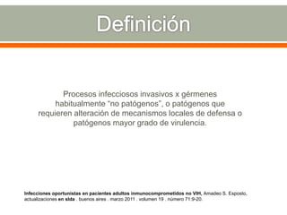 Infecciones paciente inmunocomprometido | PPTX