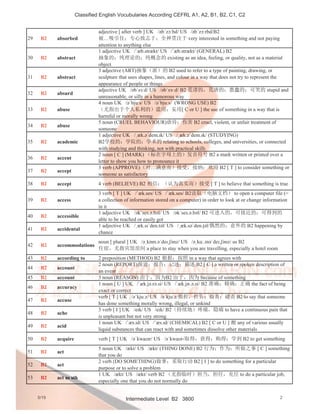 B2 - Intermediate Level English Vocabularies (欧盟语言标准)分级英语词汇-B2 中高级 3800 ...