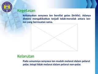 Pembelajaran jenis-jenis Kristal dan ikatannya | PPTX