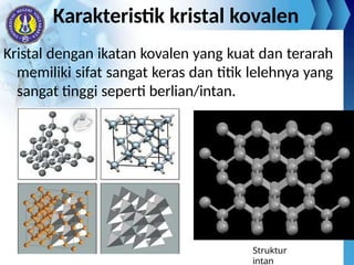 Pembelajaran jenis-jenis Kristal dan ikatannya | PPTX