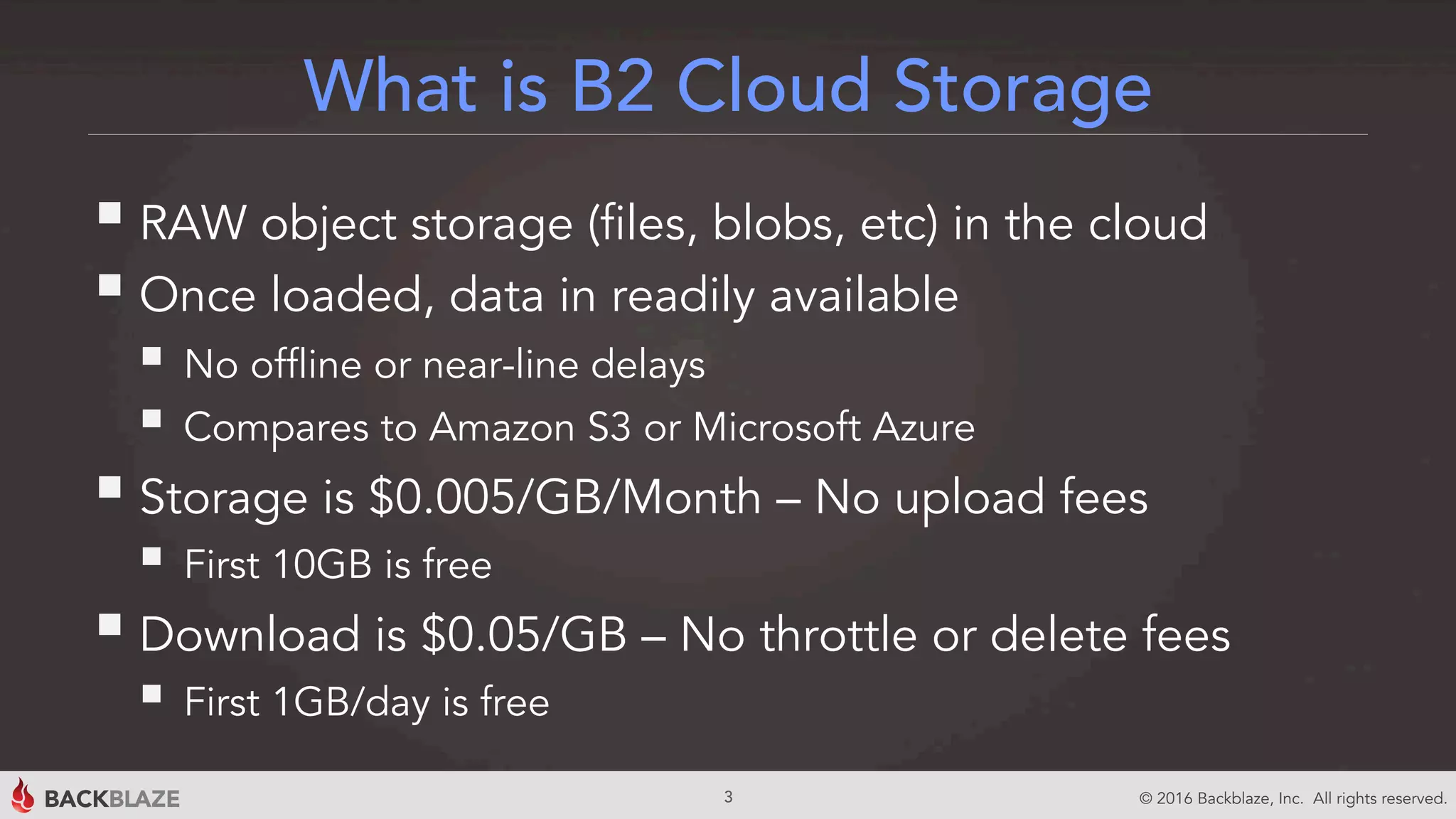 Backblaze B2 Cloud Storage Overview | PPT