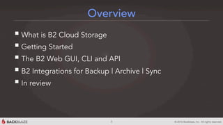 Backblaze B2 Cloud Storage Overview | PPT