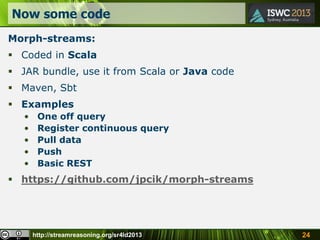 Tutorial Stream Reasoning SPARQLstream and Morph-streams | PPT