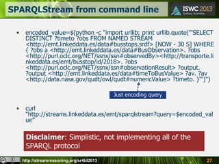 Tutorial Stream Reasoning SPARQLstream and Morph-streams | PPT