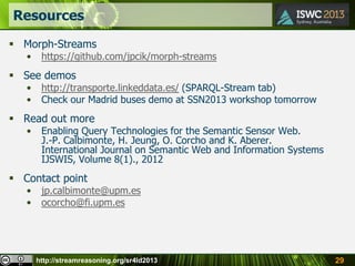 Tutorial Stream Reasoning SPARQLstream and Morph-streams | PPT